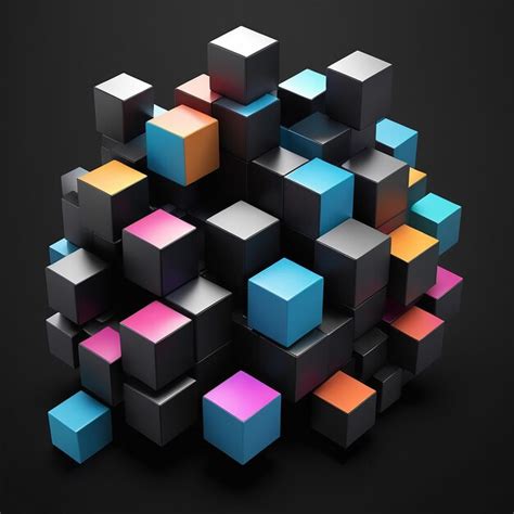 Abstract 3d Rendering Of Geometric Shapes A Composition In Dimensions Premium Ai Generated Image