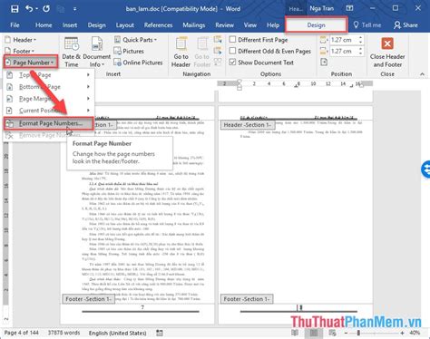 Instructions For Page Numbering In Word Align Page Numbers