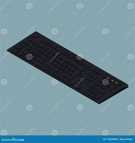 Modern Computer Keyboard Isometric Vector Illustration Stock Vector Illustration Of Digital