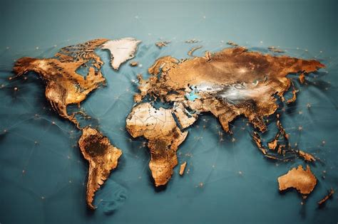 Premium Ai Image Global Network Connection World Map Abstract Technology Background