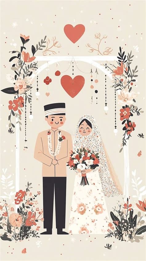 Charming Flat Illustration Of An Indonesian Couple In Traditional