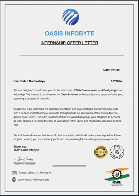 rahul madheshiya on linkedin oasisinfobyte oasisinfobyteinternship