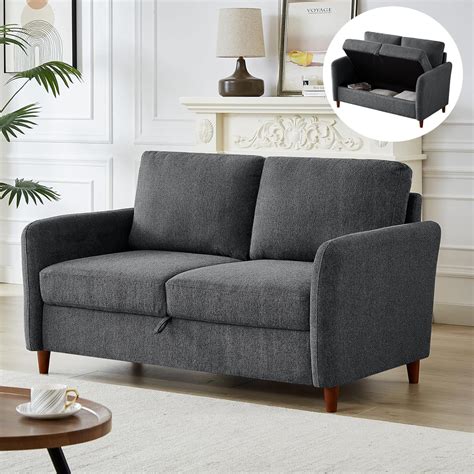 Holyfind Modern Loveseat Sofa Couch With Storage