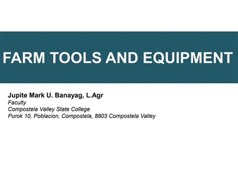 Classification Of Farm Tools Tle Agricrops Productionpptx