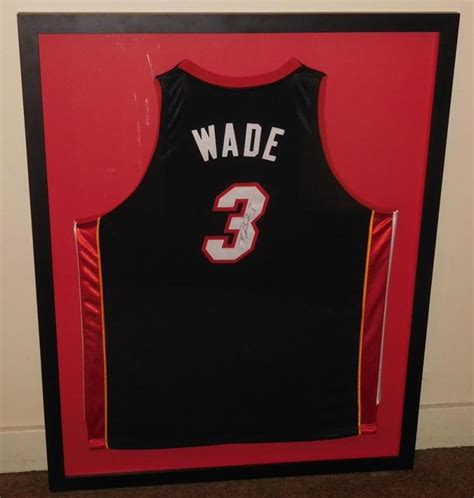 Lot Autographed Dwayne Wade 3 Miami Heat Jersey W Coa Framed