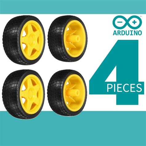4 Pcs Smart Robot Car Rubber Tyres Wheels For Arduino Gear Motor