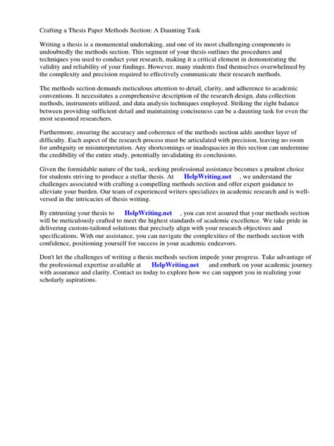 Thesis Paper Methods Section Pdf Methodology Sampling Statistics