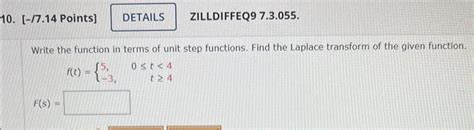 Solved Write The Function In Terms Of Unit Step Functions