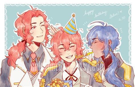 Happy Bday Diluc Postcard Etsy