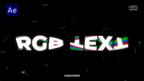 Dynamic Rgb Text Animation In After Effects After Effects Tutorial No Plugins Required Youtube