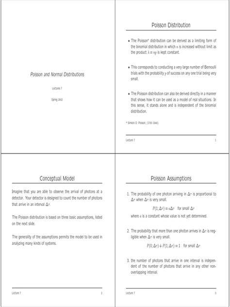 Possion Distribution Lecture Pdf Poisson Distribution Teaching Mathematics