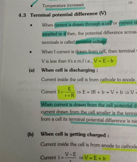 4 3 Terminal Potential Difference V When Current Is Drawn Through A C