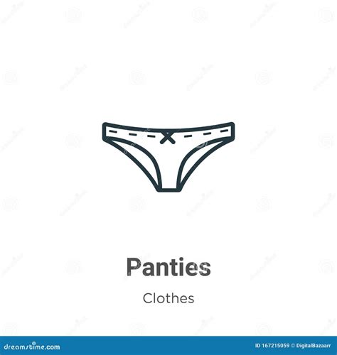 Panties Outline Vector Icon Thin Line Black Panties Icon Flat Vector