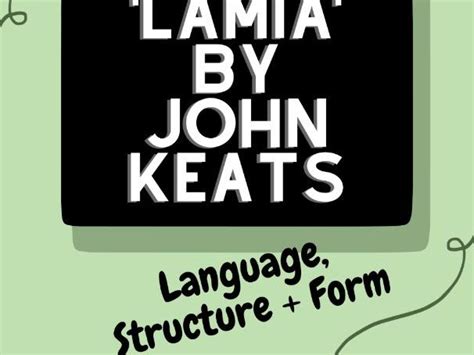 Lamia By John Keats Language Structure Form Teaching Resources