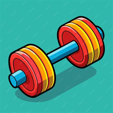 Dumbbell Clipart Cartoon Illustration Drawing Premium Ai Generated Vector