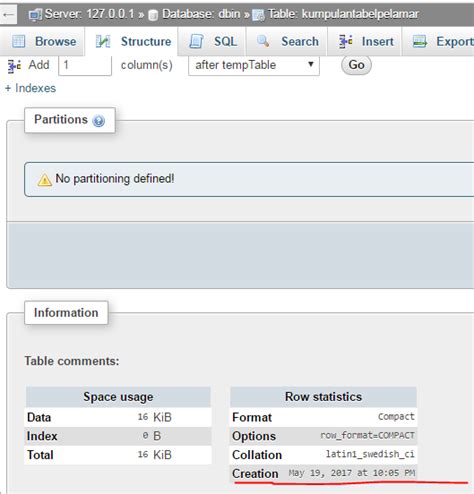 Mysql How To Insert Creation Date Of Some Tables Into A New Table Stack Overflow