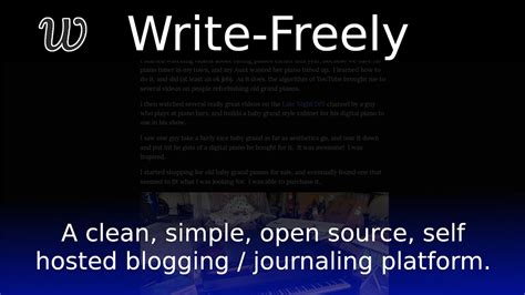 Write Freely Is An Open Source Self Hosted Blog And Journal Solution Simply Built For Writing