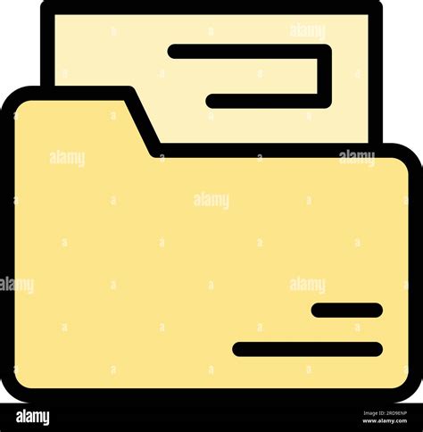 Archive Folder Icon Outline Vector File Portfolio Organize Document Color Flat Stock Vector