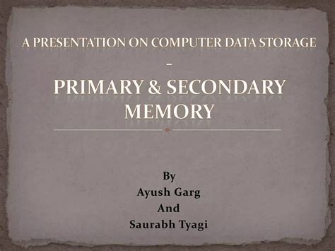 Presentation On Computer Data Storage Pptx