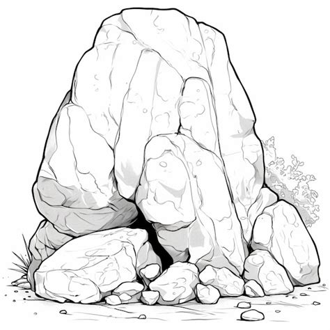 A Drawing Of A Rock With A Bunch Of Rocks On It Generative Ai Premium Ai Generated Image