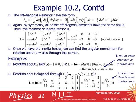 Ppt Physics 430 Lecture 23 Inertia Tensor And Principal Axes