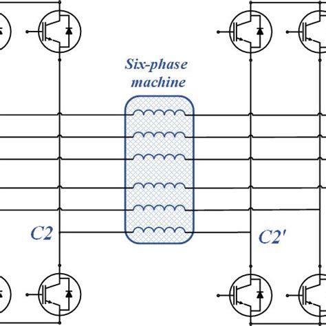 open end winding six phase topology with dual two level inverters and