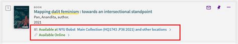 Availability Information Nyu Libraries Catalog Features Research