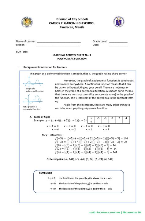 Q LAS Graphs Of Polynomial Functions The Graph Of A Polynomial Function Is Smooth That Is