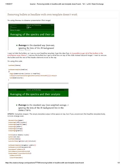 Beamer Removing Bullets In Headline With Own Template Doesnt Work Tex Latex Stack