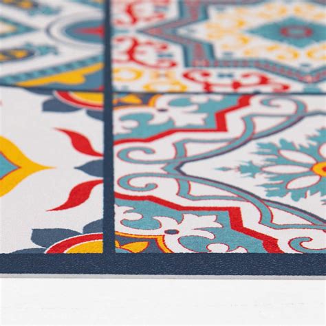 Multicolor Tiles Vinyl Runner 2x5 At Home