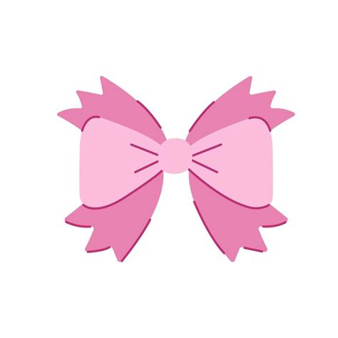Cute Pink Bow Hair Clip Hair Accessories Vector Illustration
