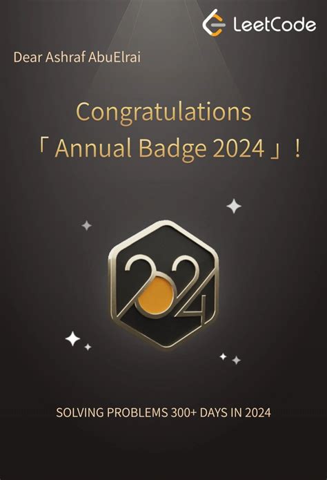 Ashraf Abu Elrai On Linkedin Leetcode Annualbadge2024