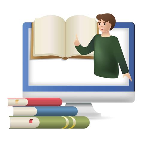 E러닝 컬렉션에서 거리 교사 아이콘 3d 그림 웹 디자인 템플릿 Infographics 등을 위한 크리에이 티브 거리 교사 3d