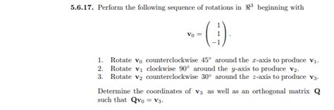 solved 5 6 17 perform the following sequence of rotations