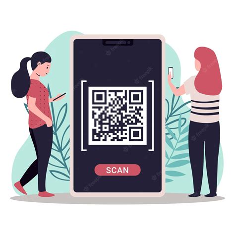 Premium Vector Qr Code Scanning Concept With Characters