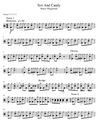 Marcy Playground Sex And Candy Sheet Music For Drums