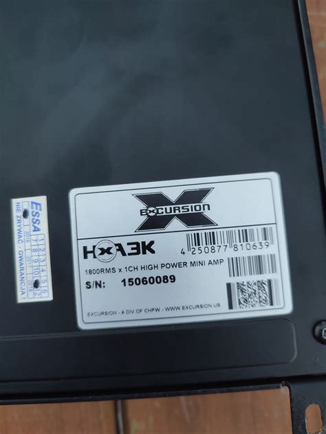 Wzmacniacz Excursion Hxa 3k 1800 RMS Super Stan Mocny Okazja Monoblok Krzaki Czaplinkowskie