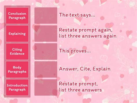 Tda 5 Paragraph Response Match Up