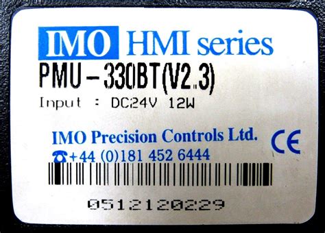 NEW IMO PRECISION CONTROLS PMU BT MONOTOUCH HMI DC V W V PMU BT SB Industrial