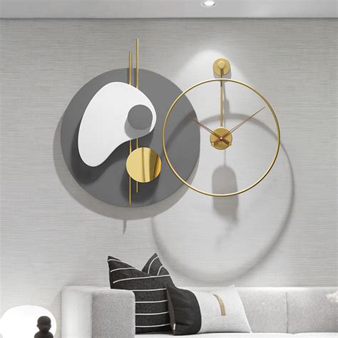 创意网红装饰钟表挂钟客厅家用钟饰时尚挂表轻奢时钟挂墙简约现代 虎窝淘