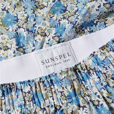 Sunspel Mens Printed Boxer Short In Liberty Feather Meadow Sunspel