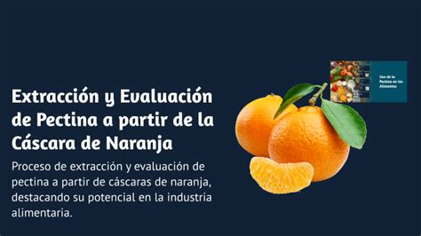 Extracción Y Evaluación De Pectina A Partir De La Cáscara De Naranja By