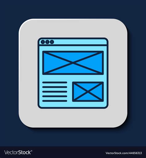 Filled Outline Browser Window Icon Isolated Vector Image