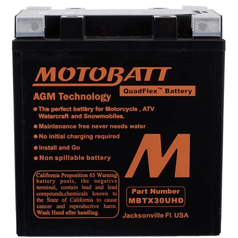 Motobatt Battery Quadflex Agm Mbtx30uhd