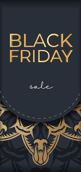 기하학적 골드 패턴의 블랙 프라이데이 다크 블루 페스티벌 포스터 광고에 대한 스톡 벡터 아트 및 기타 이미지 광고 금요일 낮 Istock