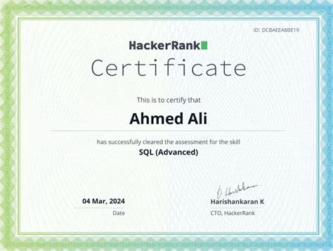 Ahmed Ali On Linkedin Sql Dataanalysis Database Hackerrank