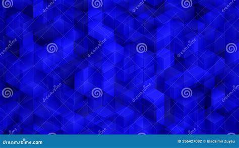 3d Cubes Abstract Background Blue Isometric Digital Technology Futuristic Blocks On Dark