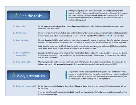 Project Management Quick Reference Guide Docx