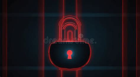 cyber security concept padlock on circuit board stock illustration