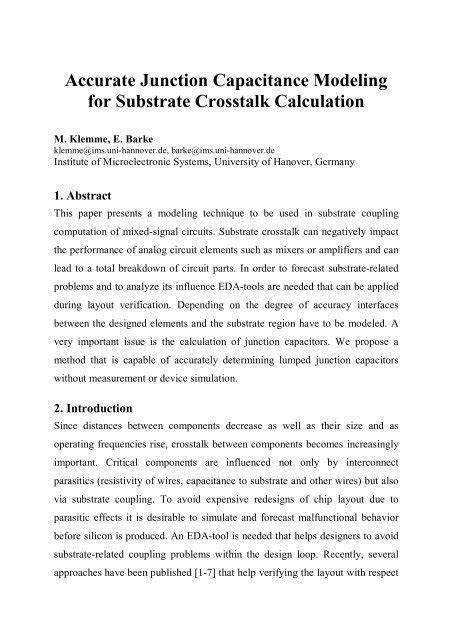 Accurate Junction Capacitance Modeling For Substrate Crosstalk
